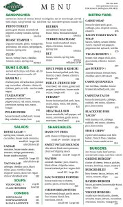 Sandwich Menu - Greene's Corner